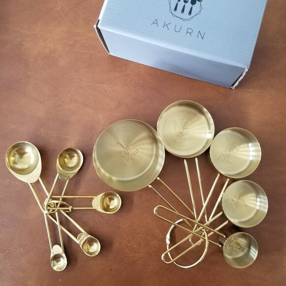 Akurn | Kitchen | Akurn Pc Gold Measuring Cup Spoon Set | Poshmark